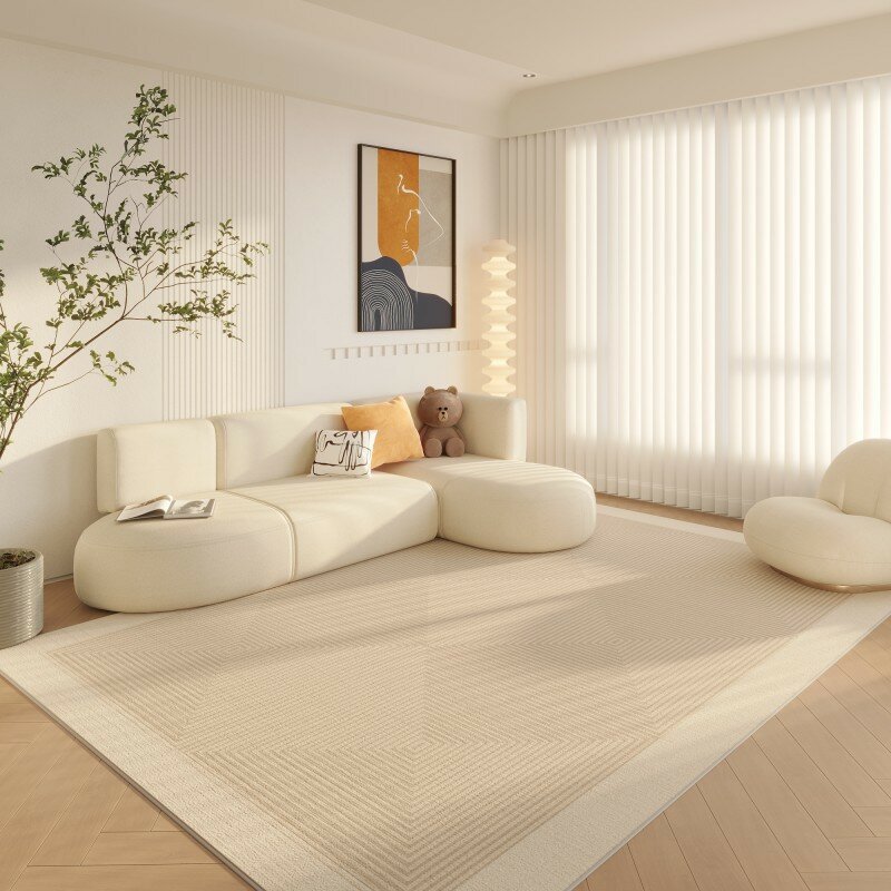 Простой полосатый ковер из кристального бархата для гостиной, дивана и кофейного стола, грязеотталкивающий и износостойкий большой ковер, простой в уходе, доступен для дропшиппинга