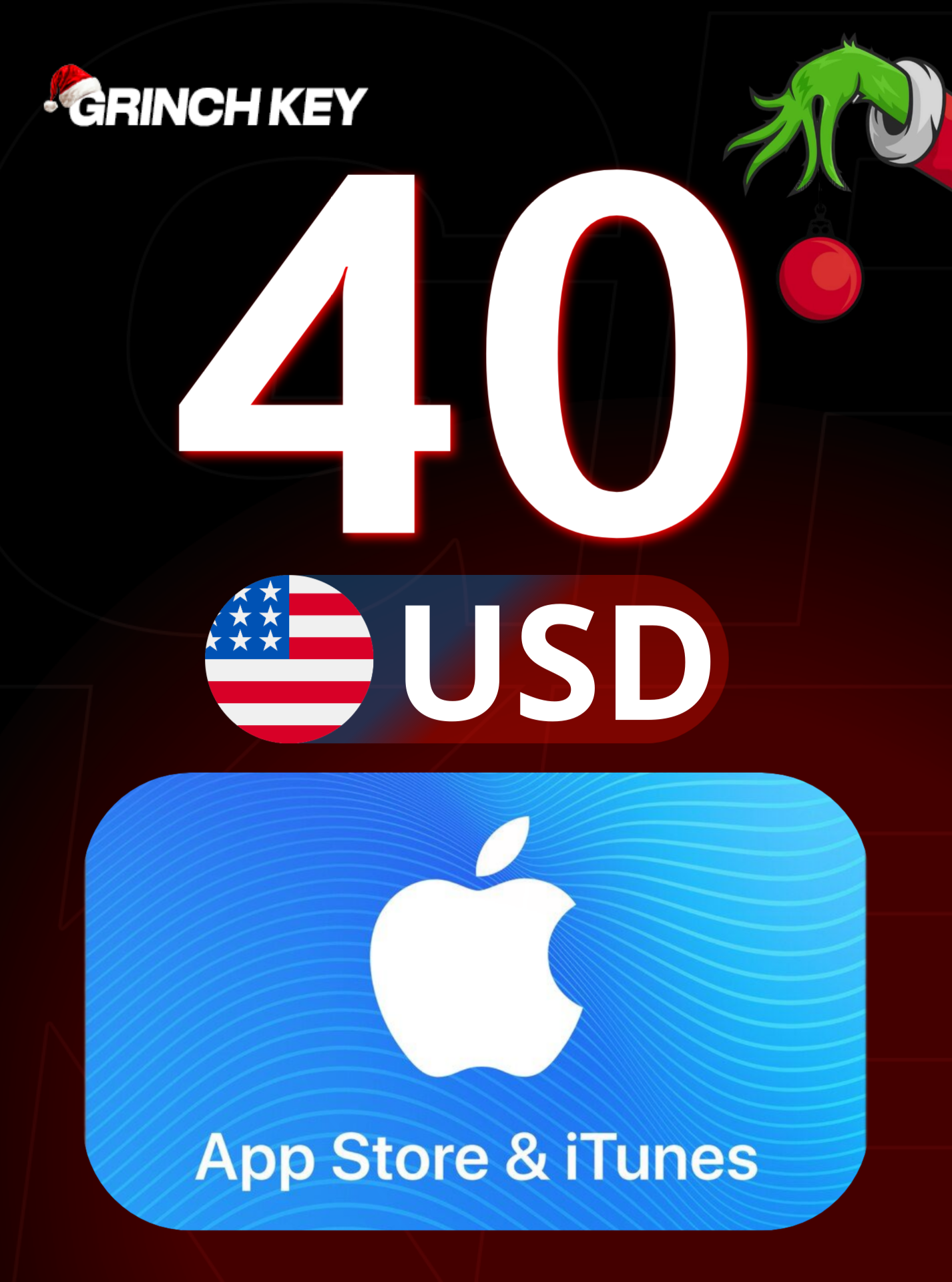 Подарочная карта Apple | Пополнение App Store&iTunes (Apple ID) | Apple Gift Card на 40$ Долларов