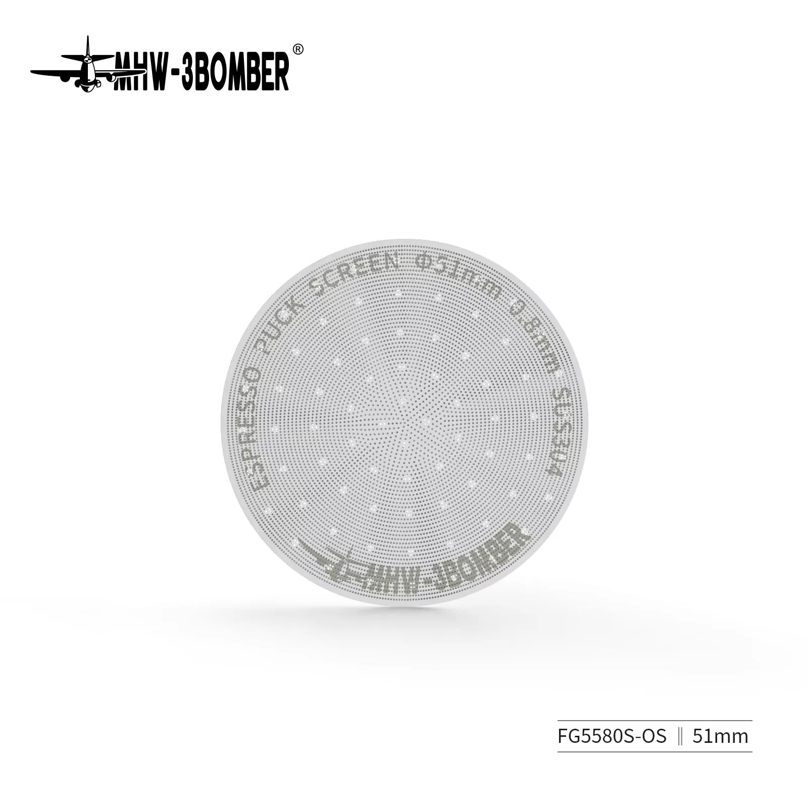 Металлический фильтр-сетка MHW-3BOMBER для эспрессо 51/53/58.5 мм Белый, 51mm 0.8mm