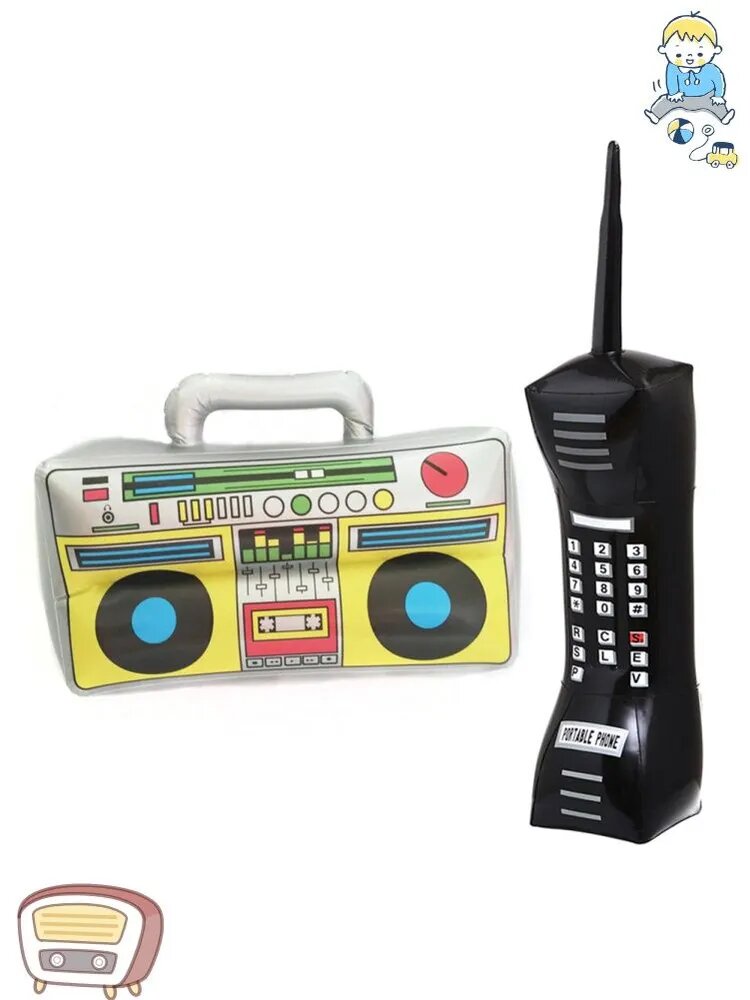 Надувной мобильный телефон детская имитационная игрушка для радиомикрофона (мобильный телефон + радио opp)