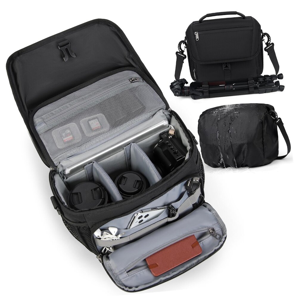 Водонепроницаемая Ударопрочная Сумка-держатель для камеры Регулируемой Длины и нескольких Карманов для Хранения Зеркальных Камер Сумка через Плечо