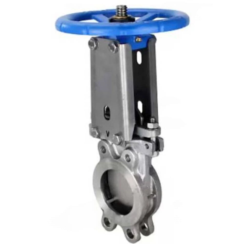 Задвижка шиберная DN.ru 316-316-EPDM-1W-Fb-S Ду50 Ру16 односторонняя, межфланцевая, шпиндель - выдвижной, корпус - нержавеющая сталь 316, шибер - нержавеющая сталь 316, уплотнение - EPDM, управление - штурвал, WENZ