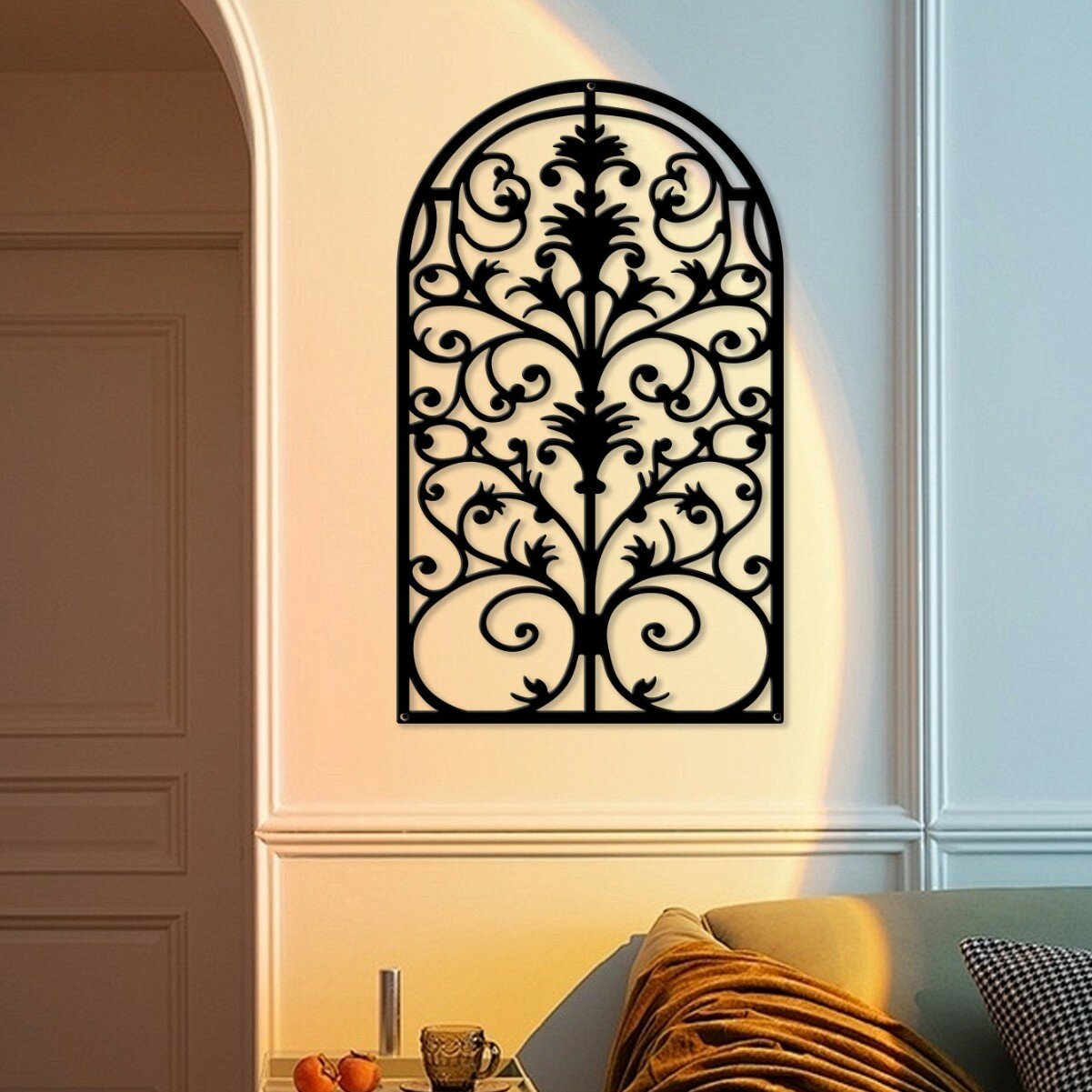 Европейские узоры из кованого цветочного окна поддельные окна крытые настенные спальни гостиная пустой настенный декор