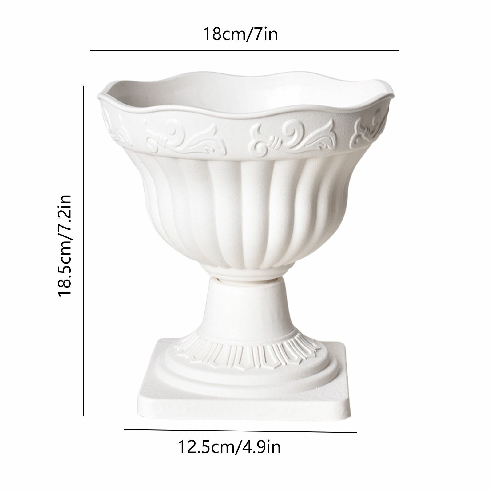 Вазон 2.4 л, 18.5 см, 1 шт, цвет белый