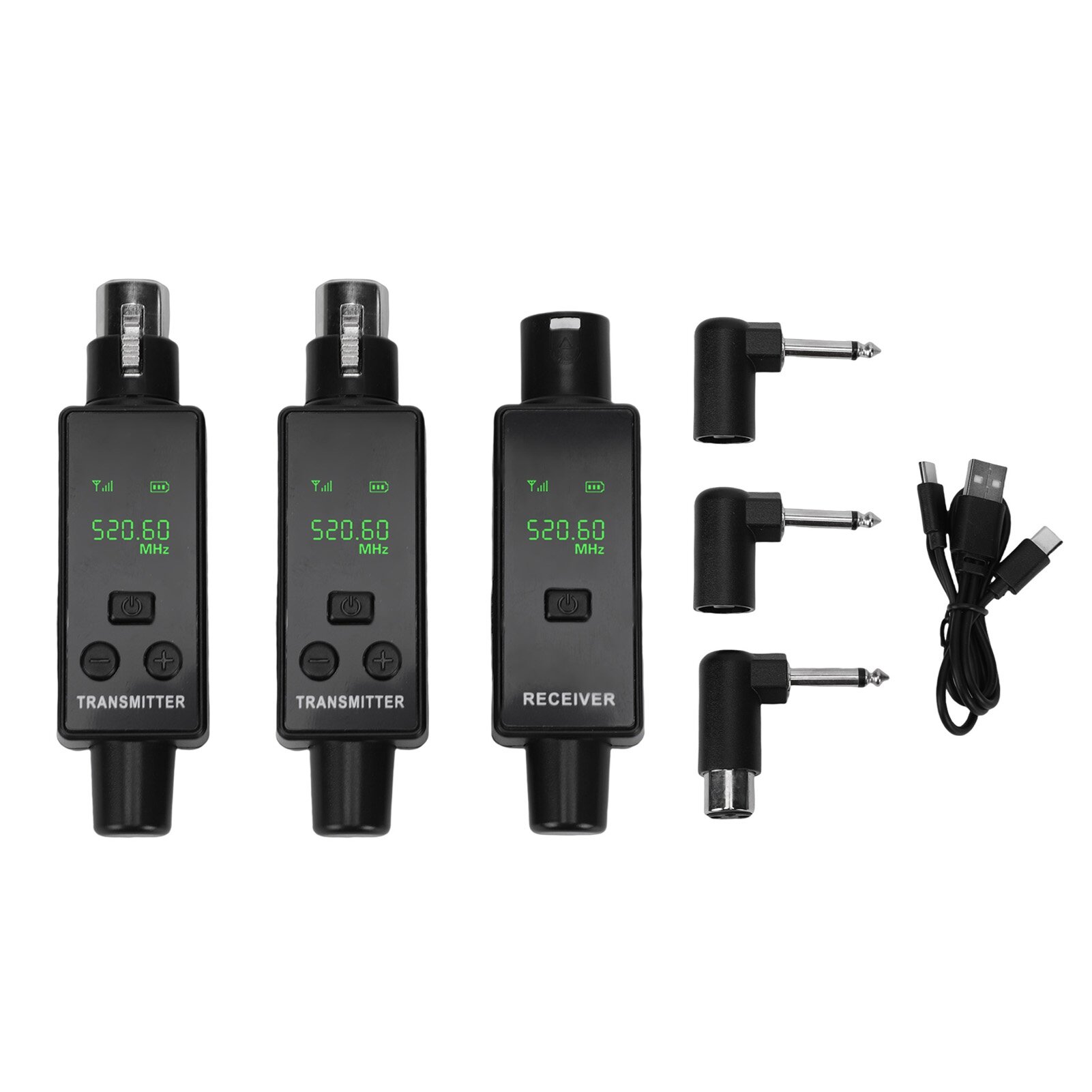 Беспроводной микрофонный передатчик-приемник XLR 2,4 ГГц, 24 бит, 48 кГц, перезаряжаемый, подключаемый к микрофону, для звукового микшера, PA-системы, камеры, 1-2 разъема, 1200 мАч.