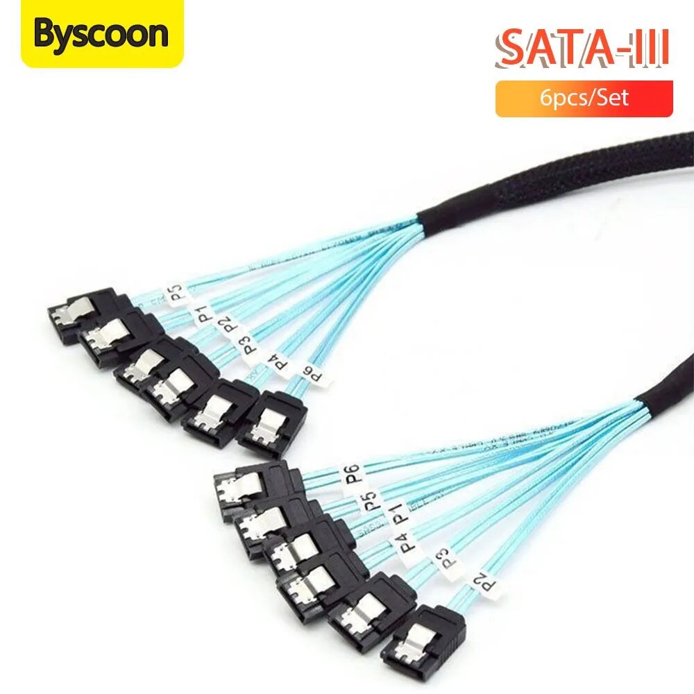 Кабель для подключения периферийных устройств SATA/eSATA 7-pin/SATA/eSATA 7-pin, 1 м, голубой