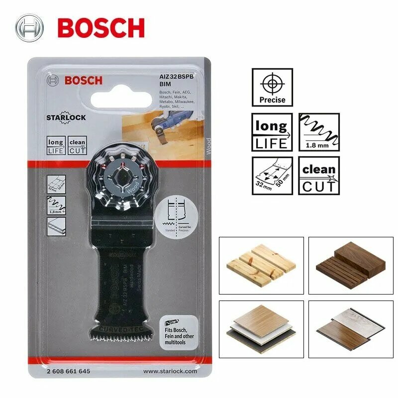 Лезвие для резки древесины Bosch Star Lock AIZ 32 BSPB для реноватора