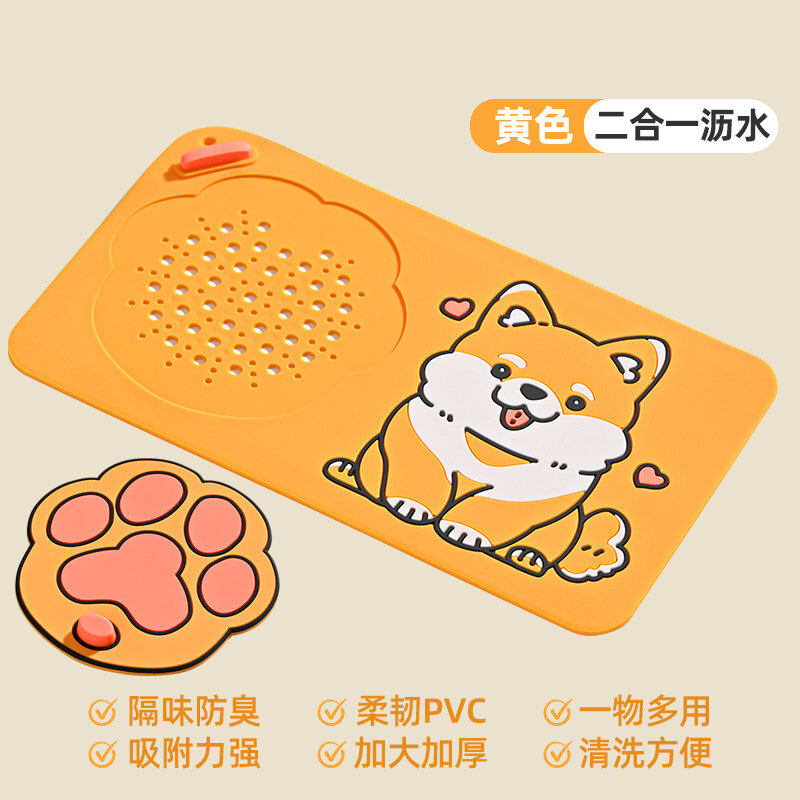 Прямоугольная крышка для сливного отверстия в ванной, защита от запаха, защита от насекомых, кухня, ванная, туалет, милый мультяшный силиконовый стикер для сливного отверстия