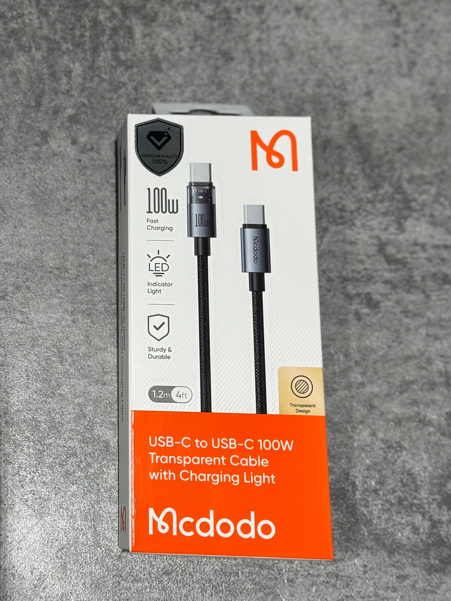 Кабель Mcdodo CA-558 100W USB-C USB-C со световым индикатором заряда (черный)