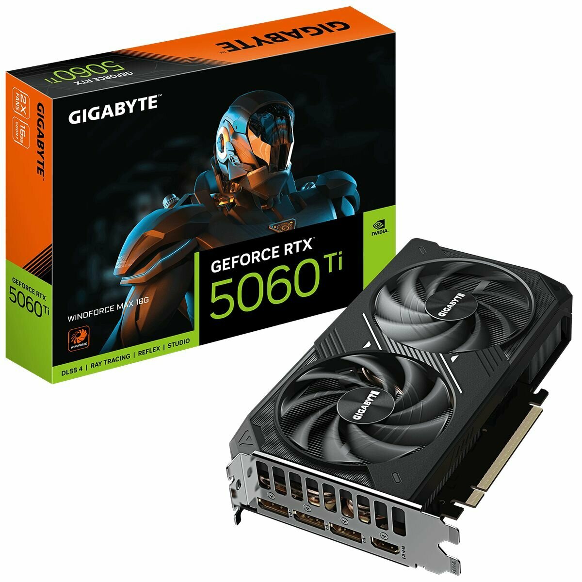 Видеокарта Gigabyte RTX5060Ti WINDFORCE MAX 16GB GDDR7 128bit 3xDP HDMI 2FAN RTL