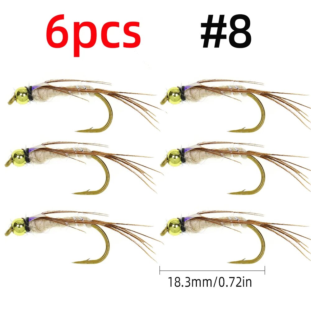 Нимфа для рыбалки Vampfly, 6 шт, #8, цвет: 6pcs