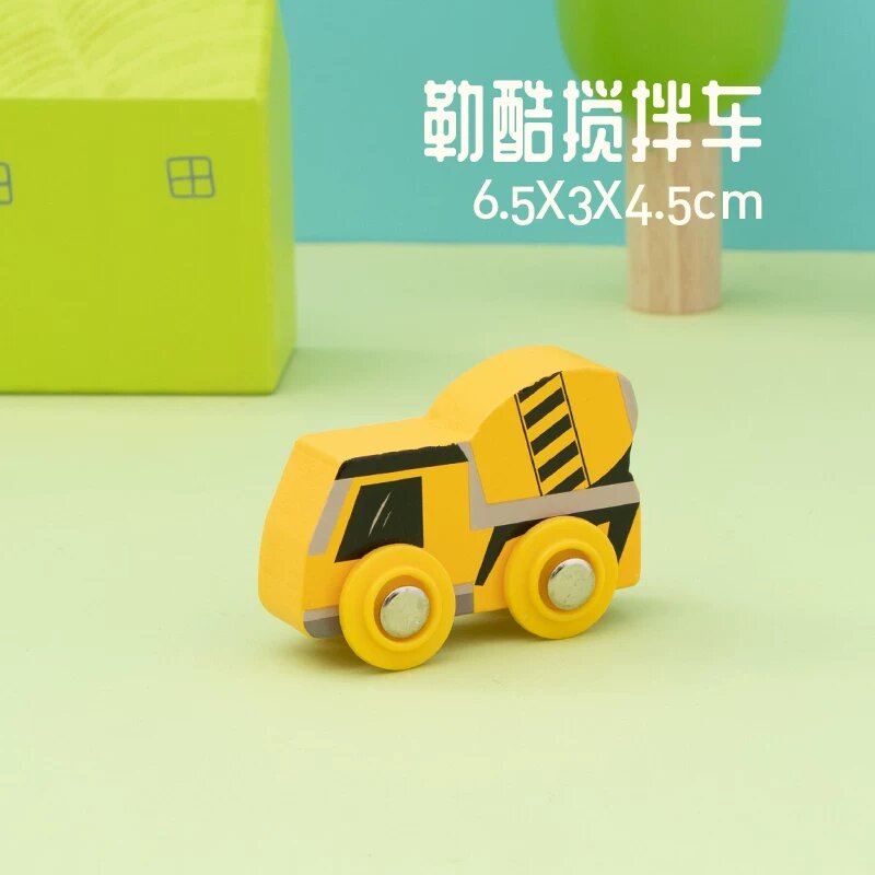 Деревянная миксерная фургон игрушка для мальчиков 3-6 лет, прочная деревянная модель с реалистичным механизмом