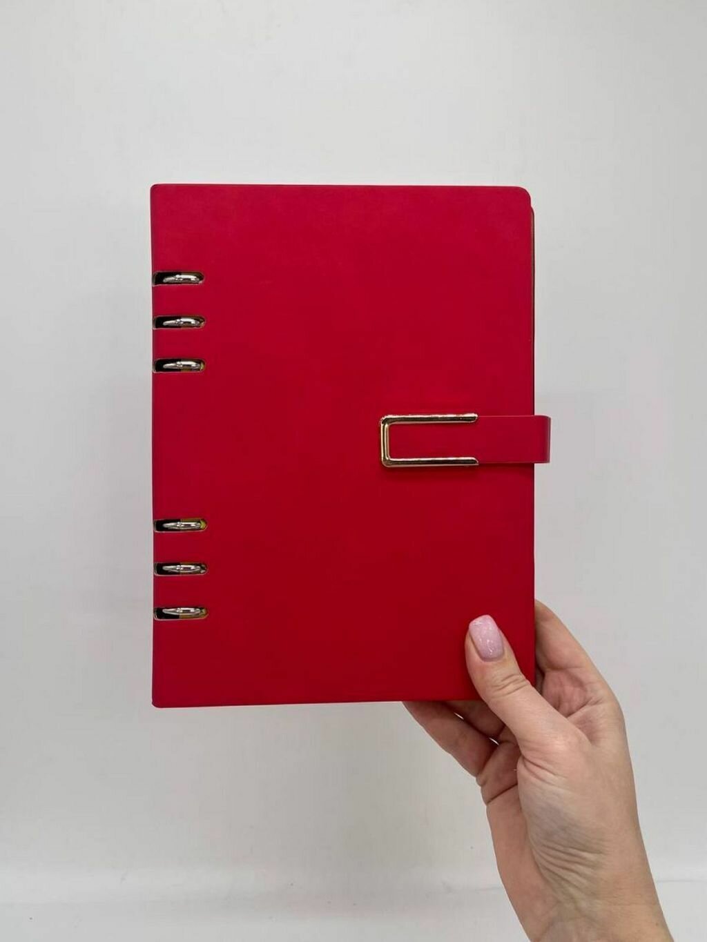 Блокнот-органайзер А5 на кольцах 96 л. на магните в линейку красный (5919-3-xd07)