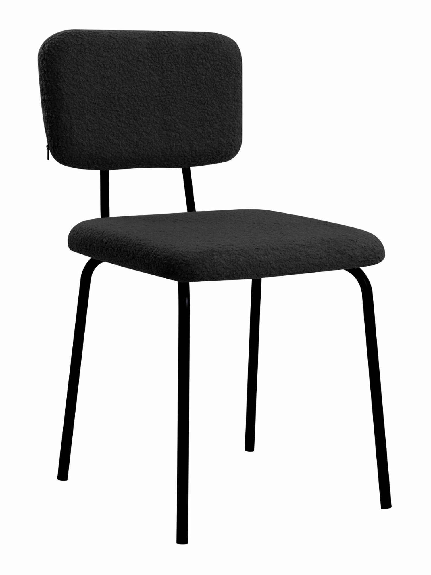 Стул мягкий кухонный, офисный, для гостиной со спинкой набор 4 штуки, черный каркас, ткань букле черная, Brabix, 533244