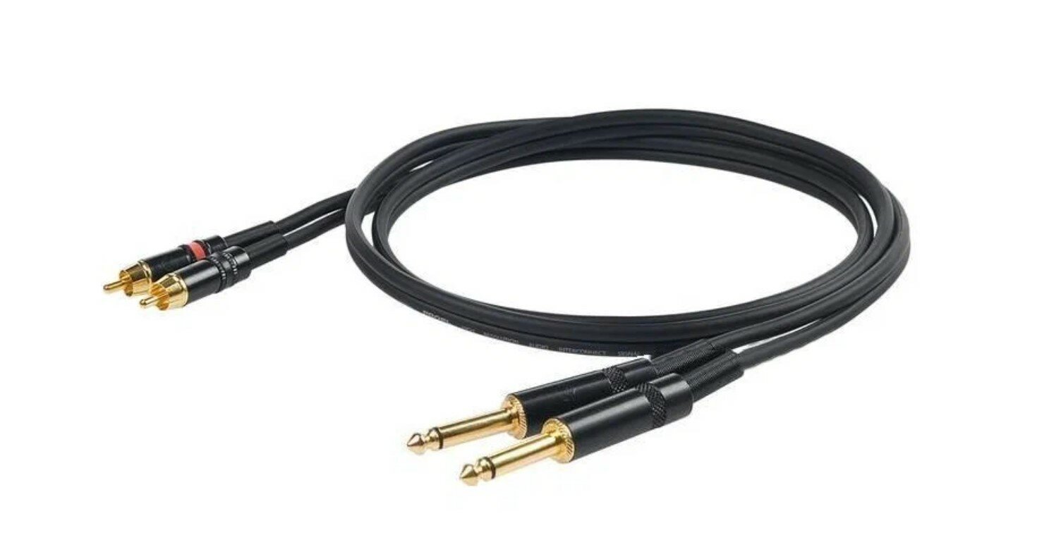 Кабель межблочный Proel CHLP310LU15, 2xJACK 6.3 mm mono - 2хRCA male, 1.5 m
