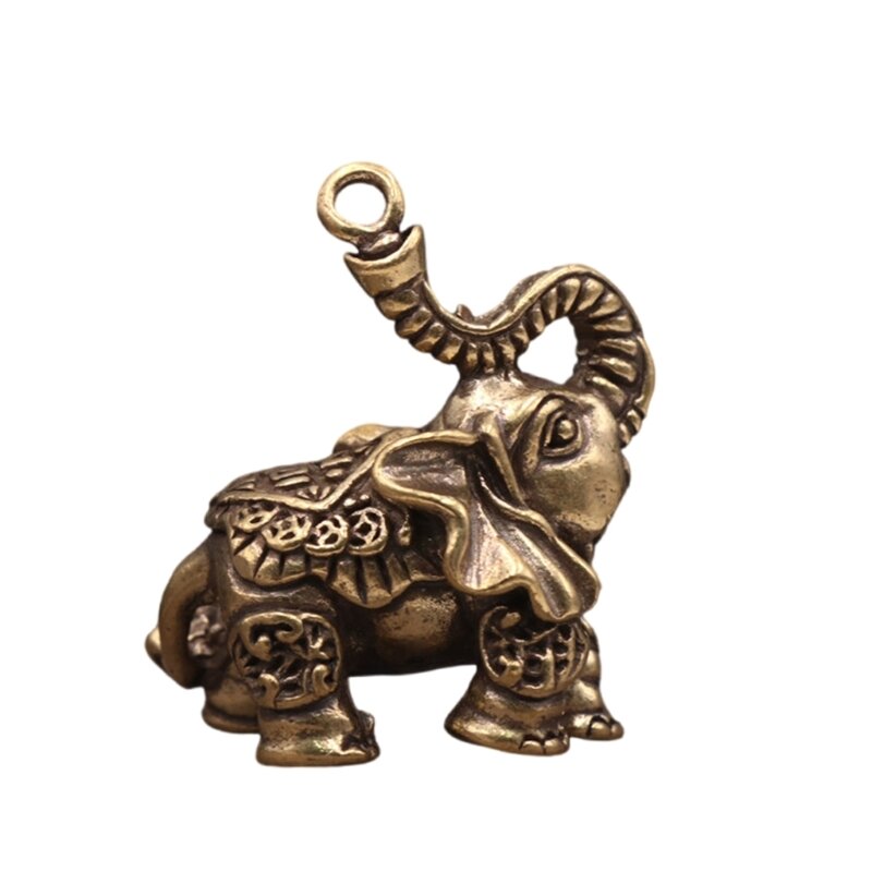Латунный твердый кулон в виде благословляющего слона