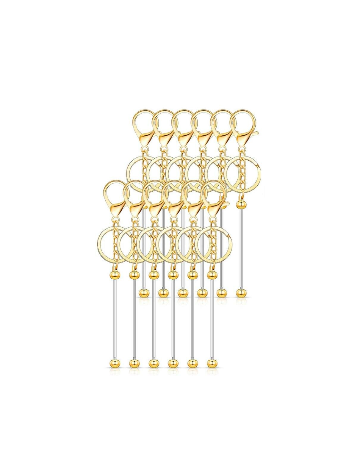 Модные брелки из бисера с набором металлических заготовок из 12 шт. для рукоделия