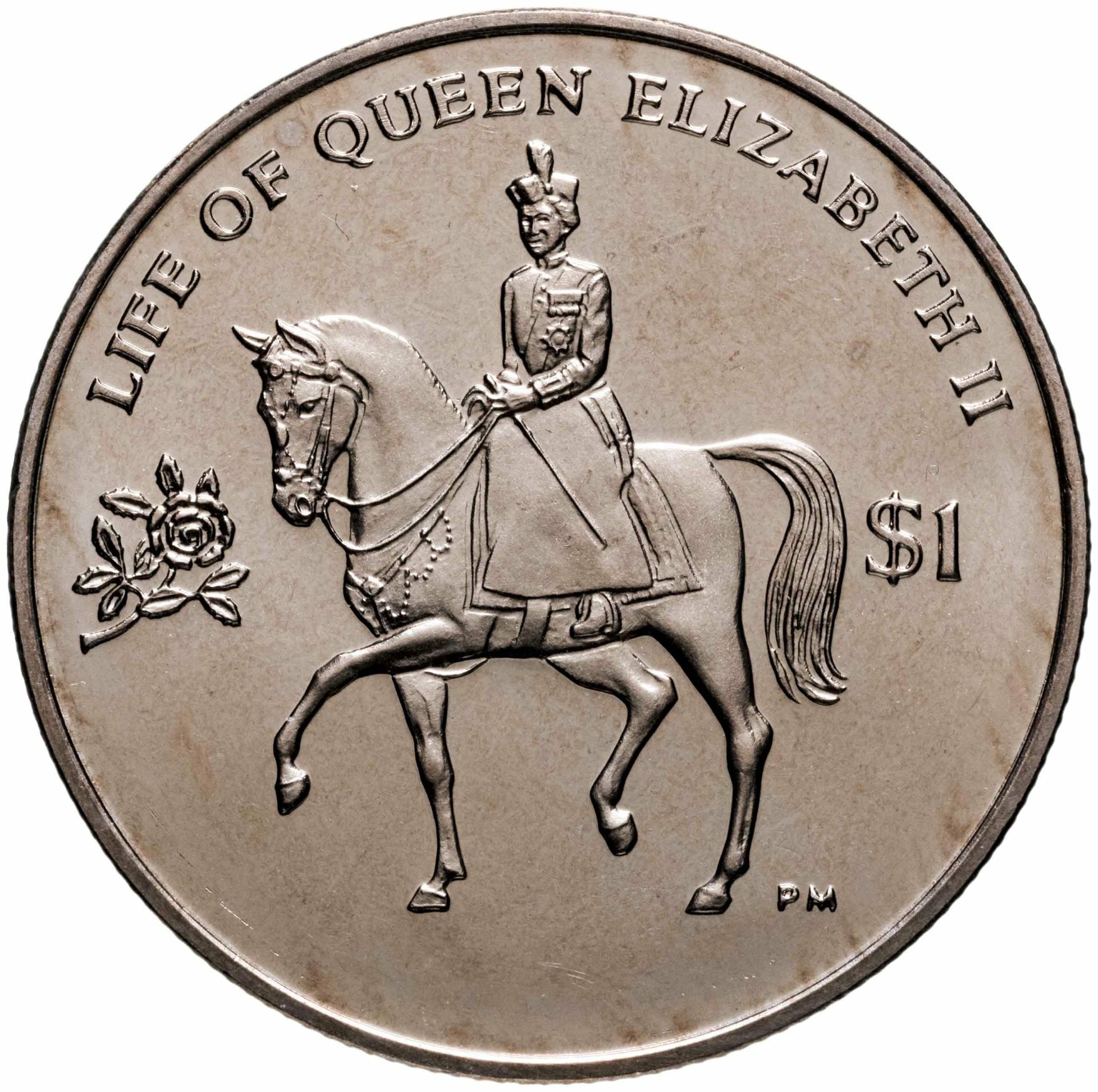 Британские Виргинские острова 1 доллар dollar 2011 "Жизнь Королевы Елизаветы II / на лошади", Мельхиор медь-никель, в сохранности UNC