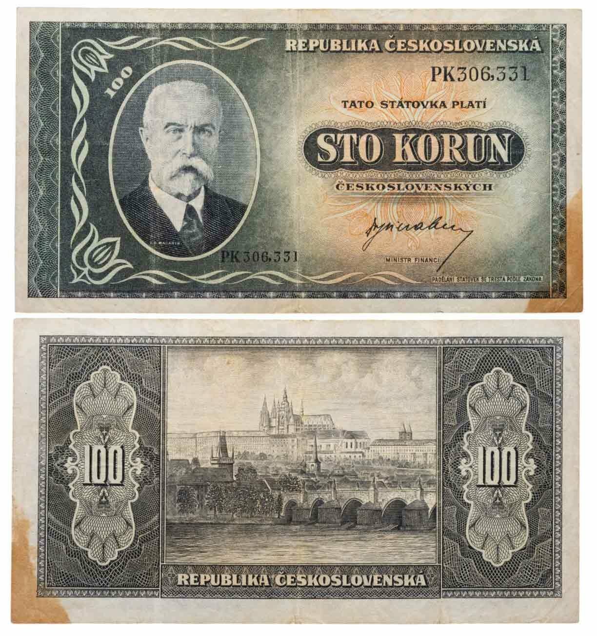 Чехословакия 100 крон 1945
