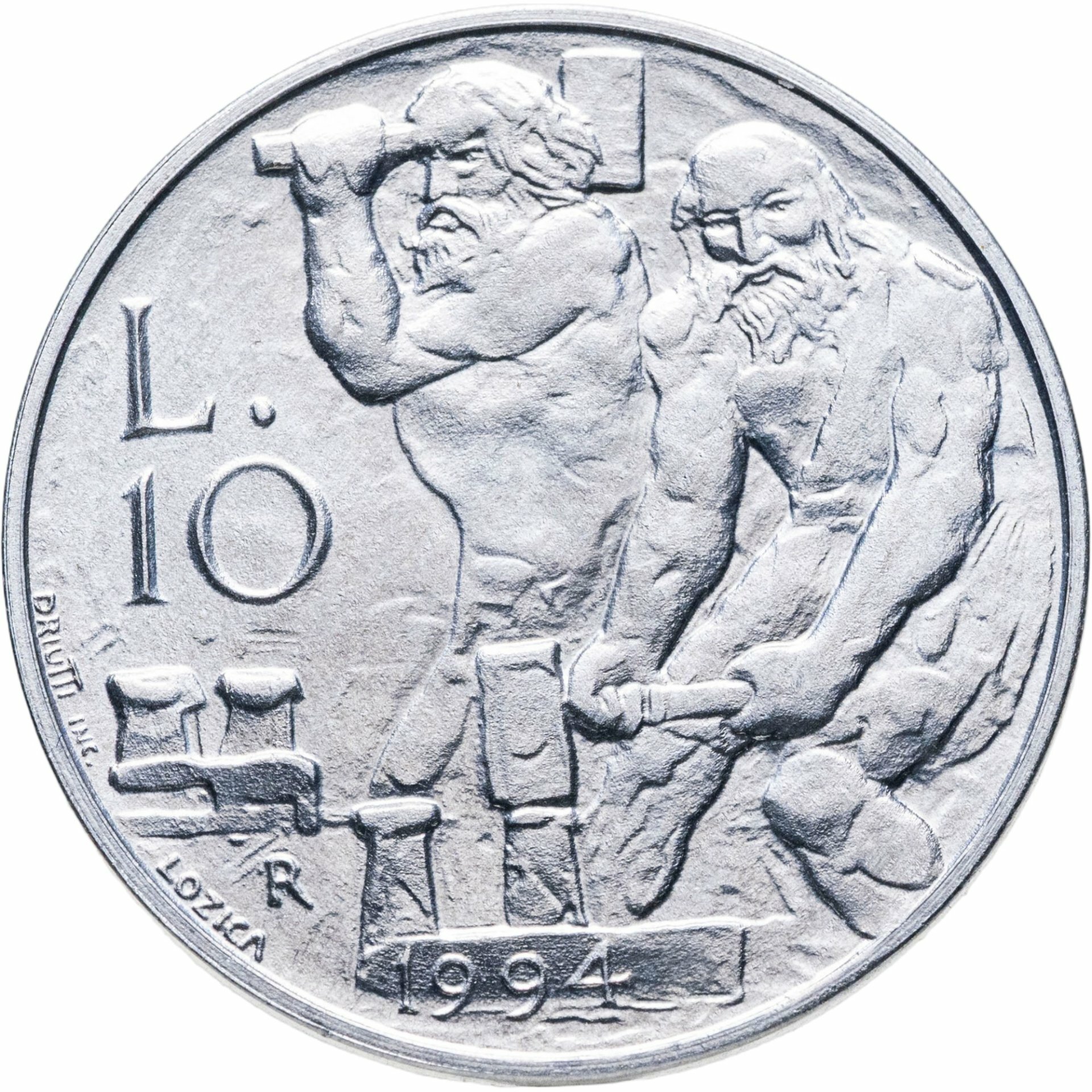Сан-Марино 10 лир lire 1994, Алюминий, в сохранности UNC