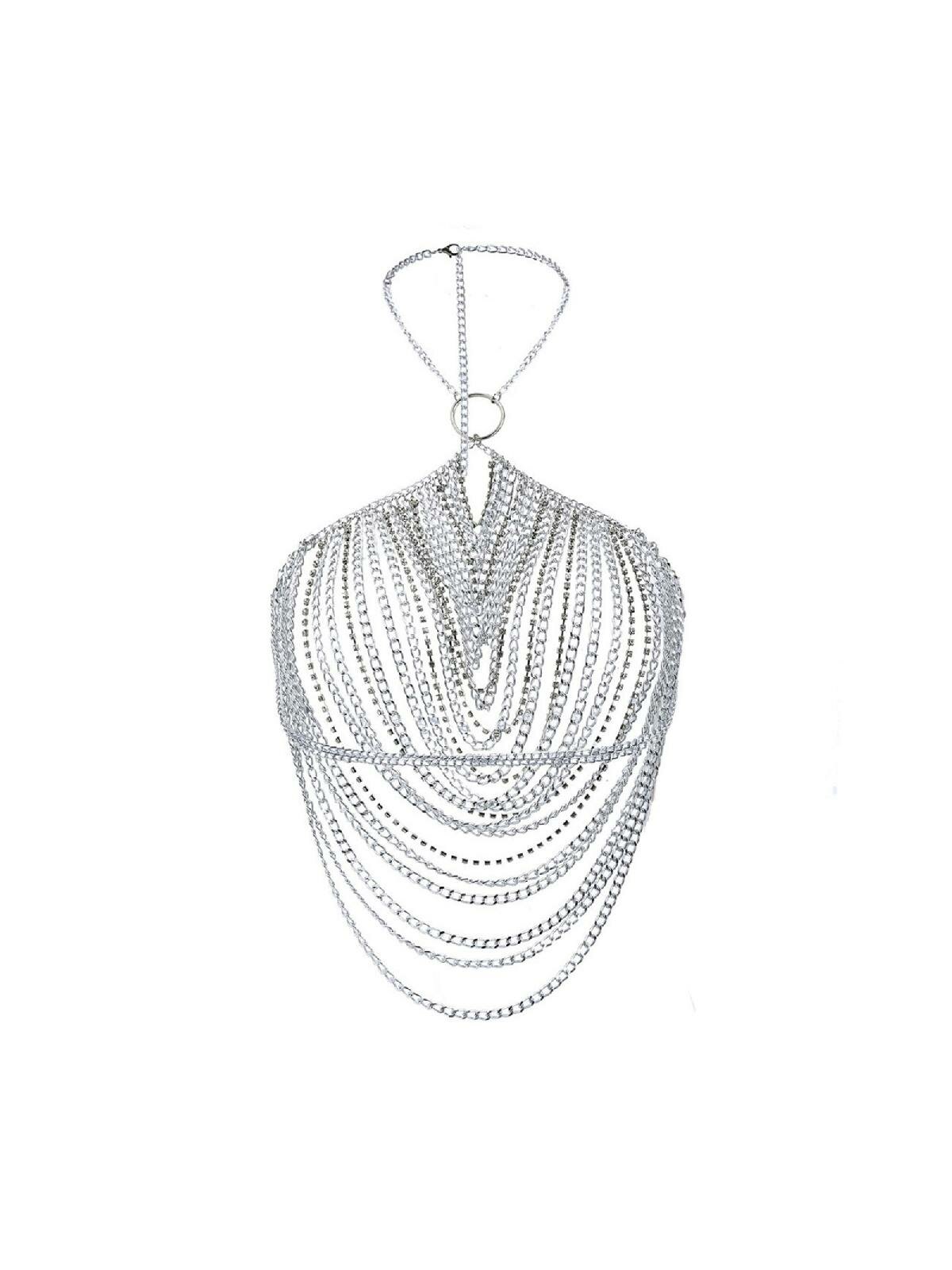 Многослойная цепочка с кисточками на груди, модный аксессуар для тела, цепочка для вечеринки