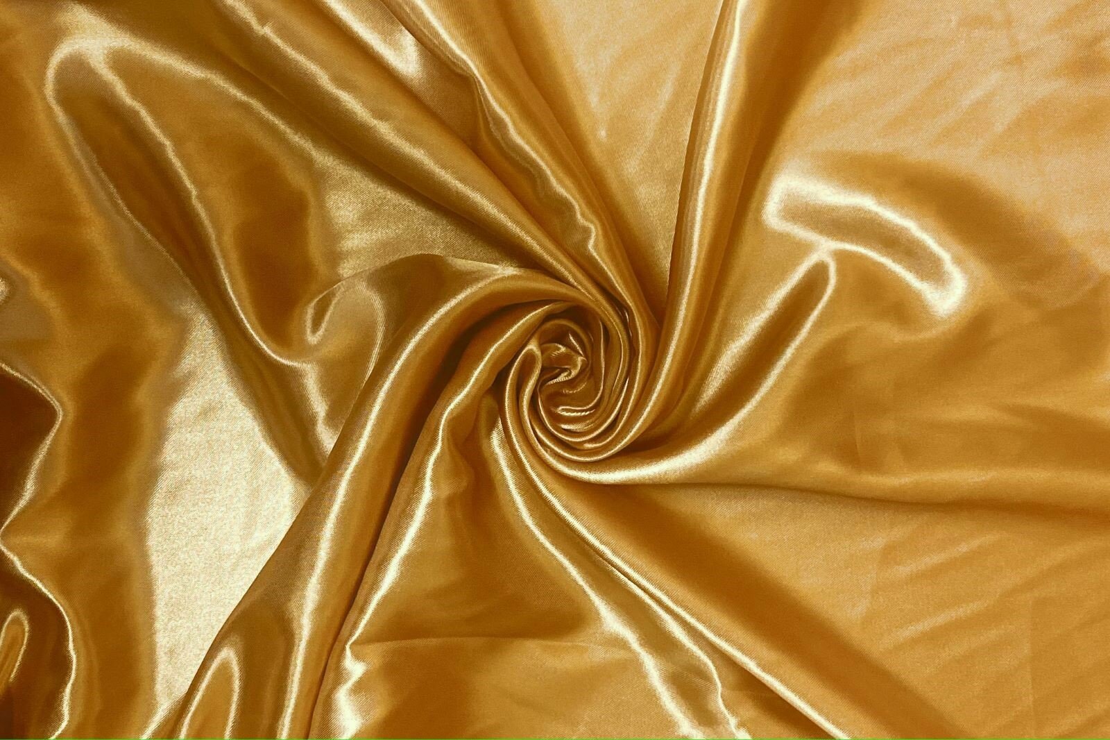 Ткань Атлас горчично-золотистый, 110 г/пм, ш142см, 0,5 м