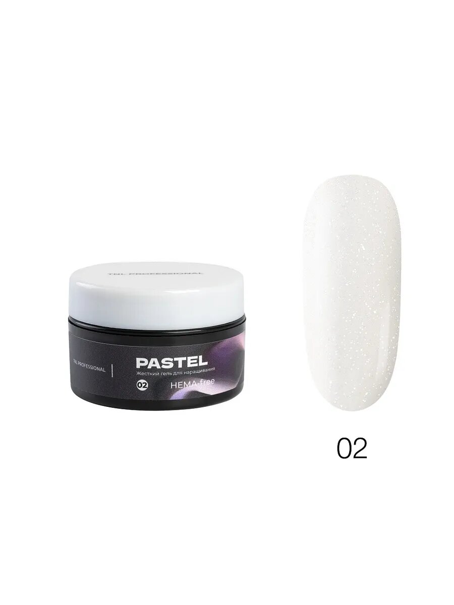 Гель для наращивания Pastel , №02 - молочный с шиммером