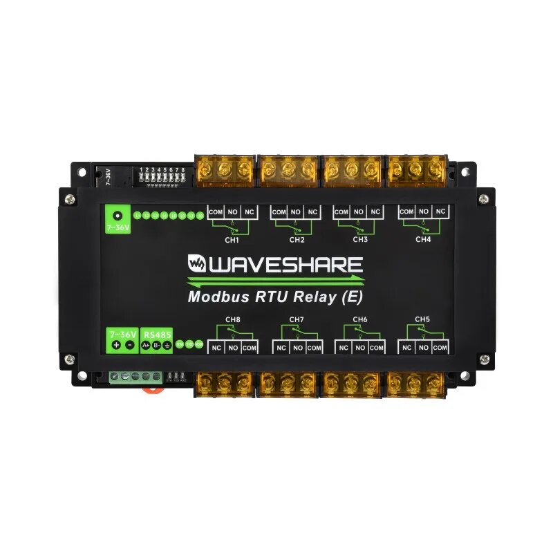 Waveshare 8-канальный релейный модуль Modbus RTU RS485 30А