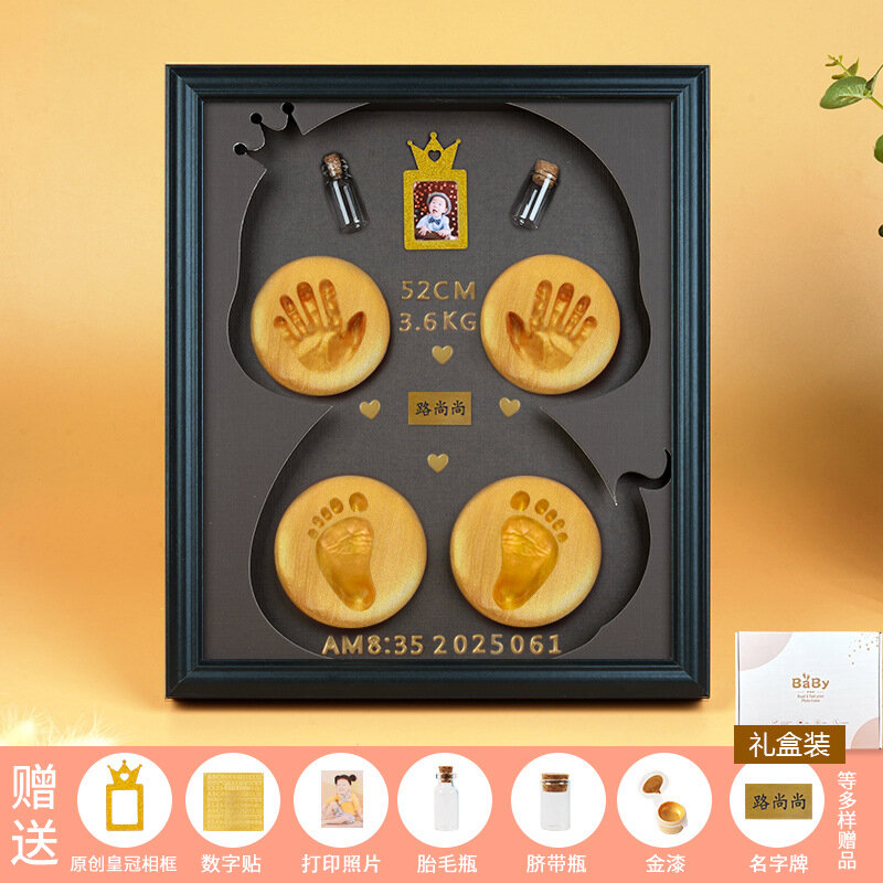 Детская змея, полная луна, отпечаток руки и стопы, сувенир для новорожденного, коробка для сбора волос, пуповина, отпечаток стопы на сто дней, чернильная подушка