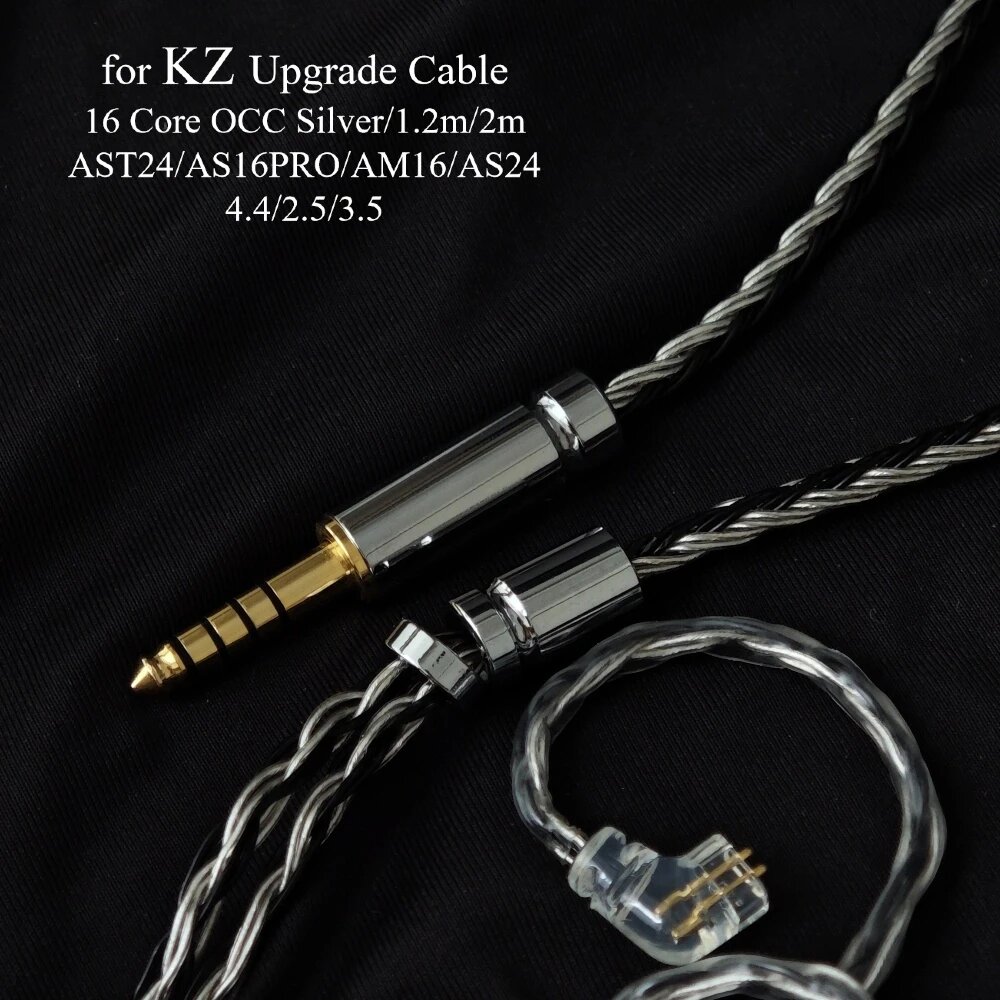 OCC кабель для наушников KZ AST24/AS16PRO/AM16/AS24 120см 1.2m-3.5mm Stereo