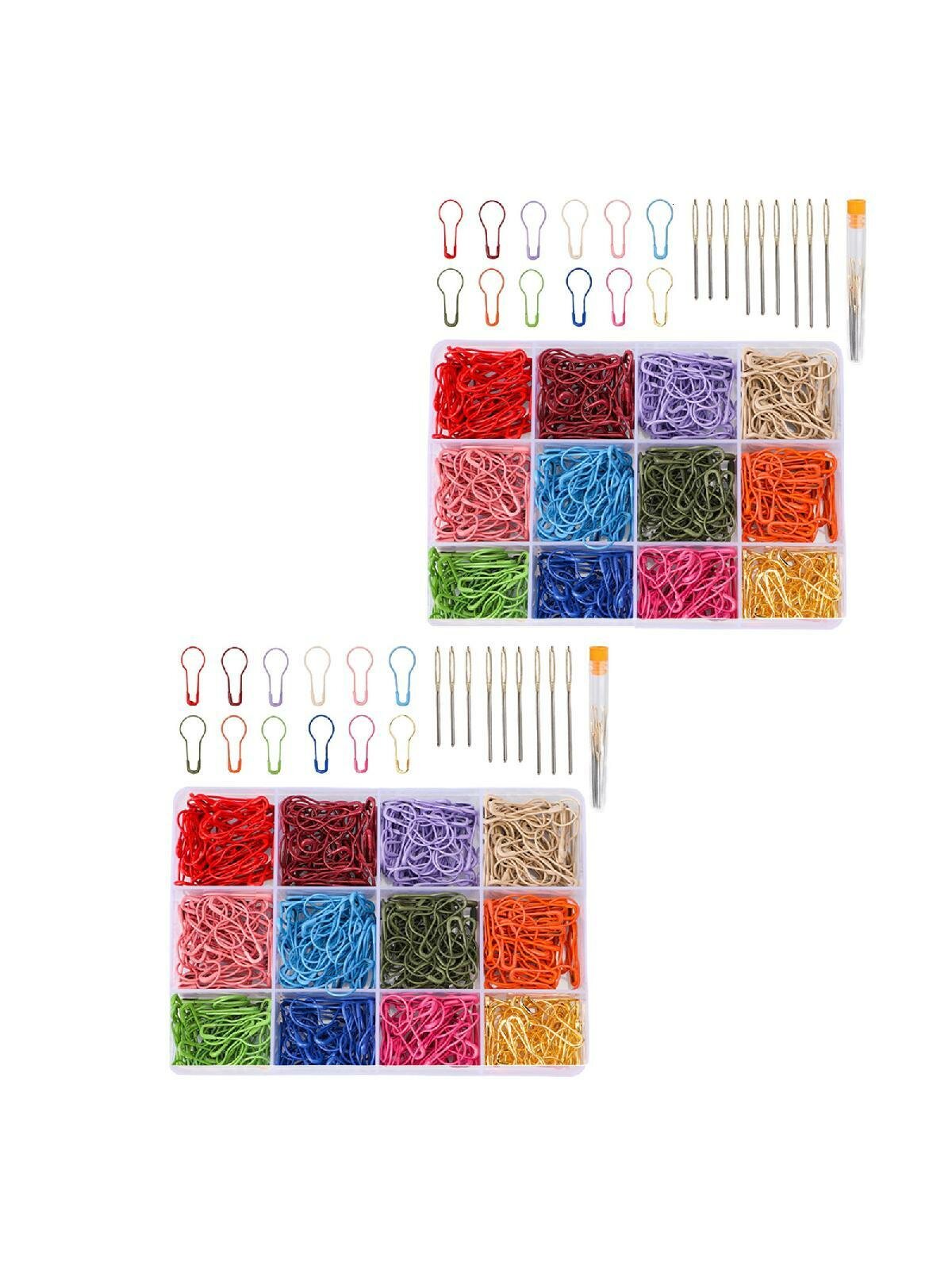 Метки для вязания крючком, металлические булавки, 18 больших игл и чехол для хранения