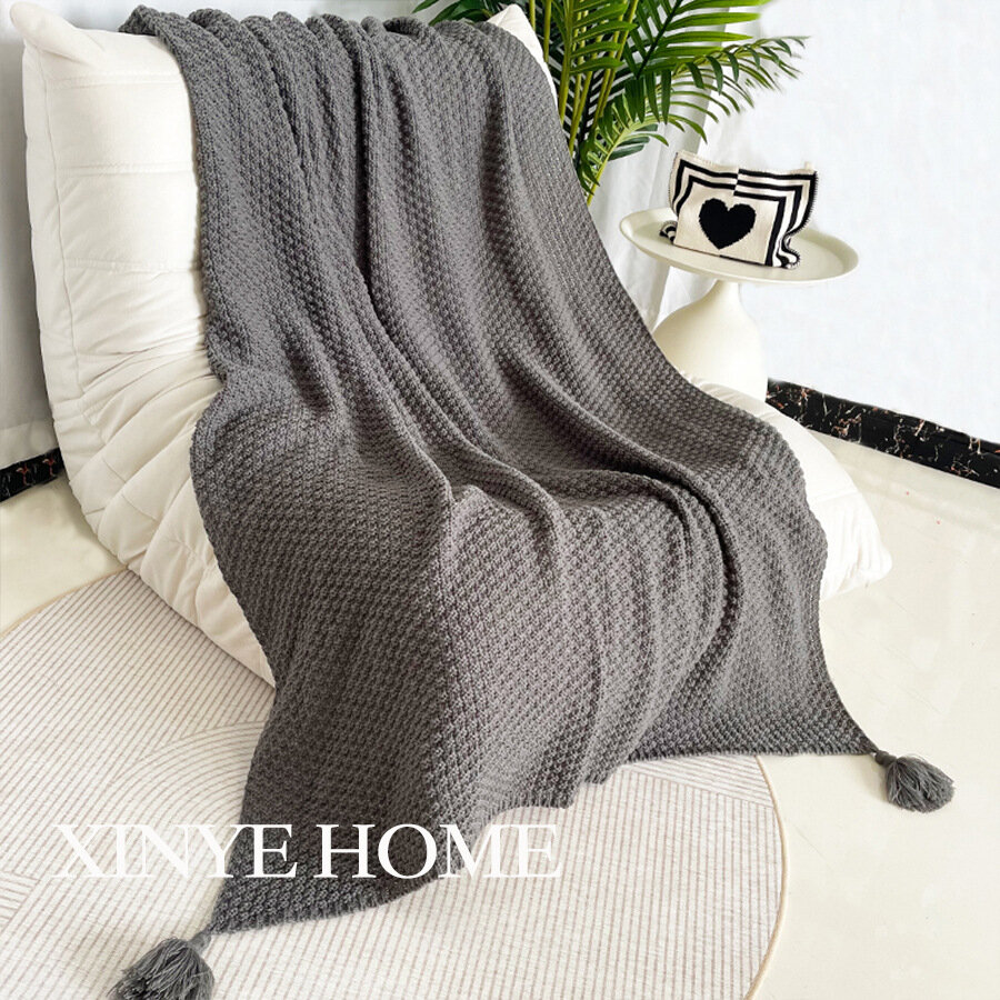 2026 Новейшая накидка на диван в скандинавском стиле, одеяло для офиса, вязаное одеяло с кисточками, шерстяное повседневное одеяло для дивана, шаль