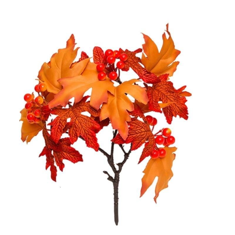 Искусственные кленовые листья, шишки, ягоды для домашнего декора, Кофейный цвет