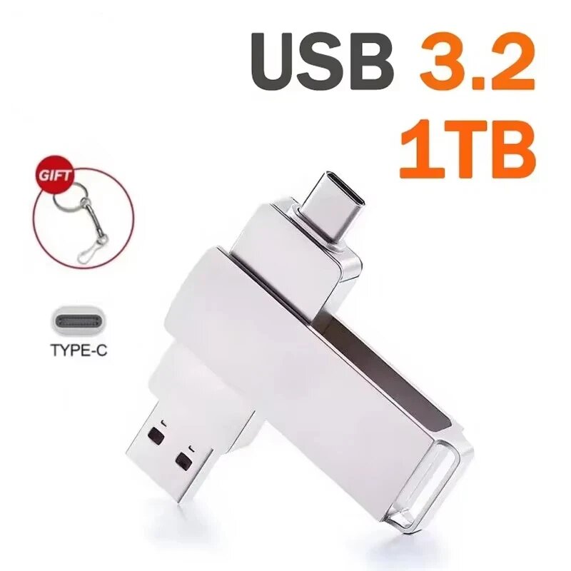 USB 3.2 флешка 16 ТБ Silver-1TB