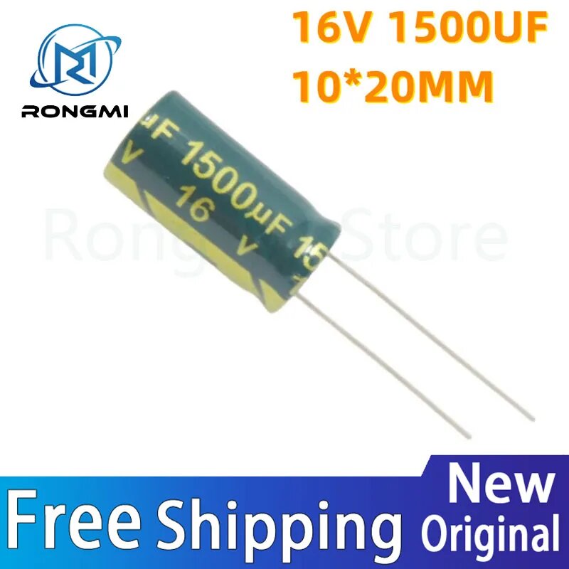 10 шт 16V1500UF 10*20 мм 1500UF 16V 10*20 алюминиевый электролитический конденсатор новый