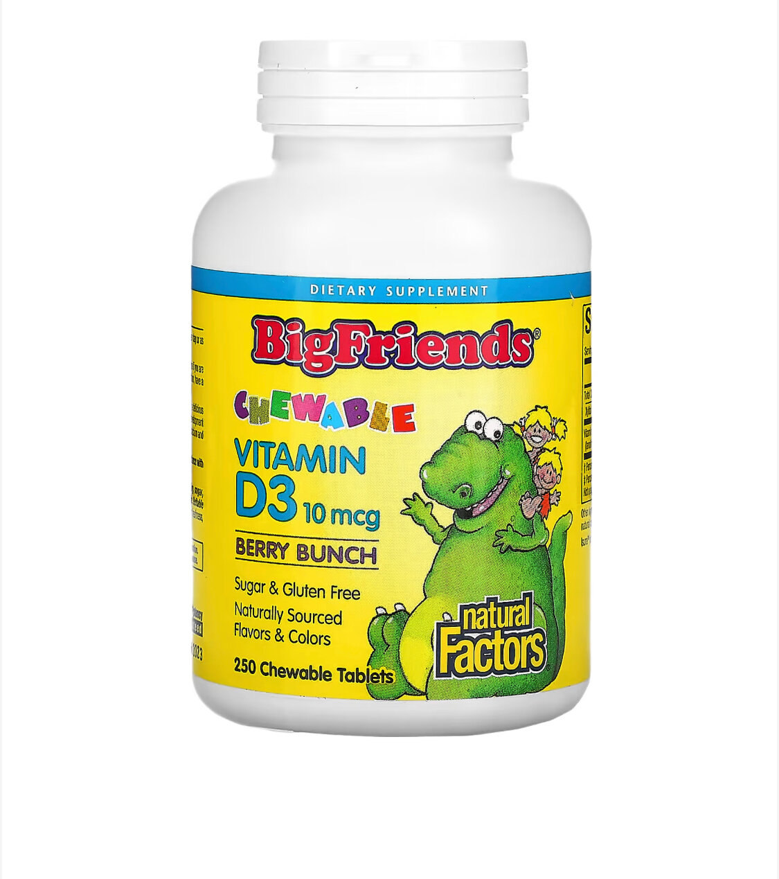 Natural Factors Детский Д3 400IU - 250 жев. таб. Вкус: ягодный