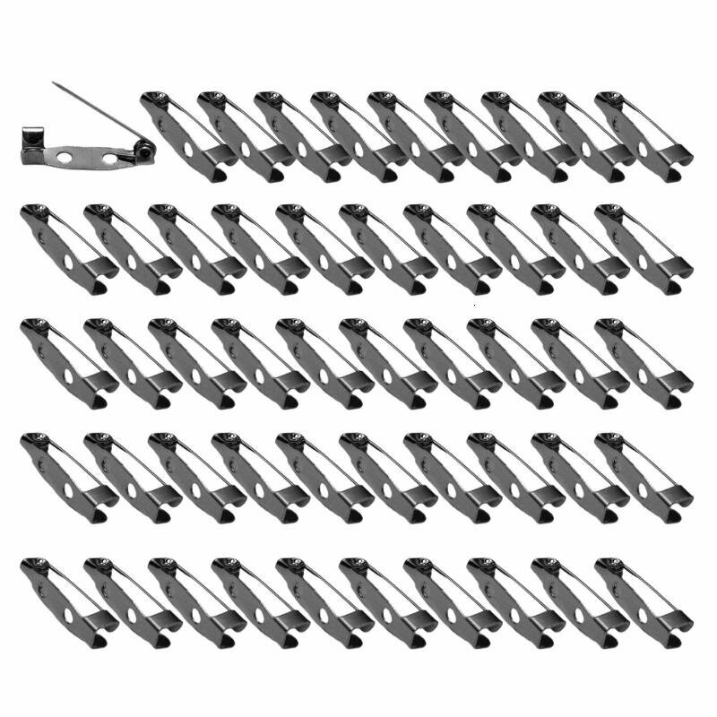 Брошь-булавка с застежкой, 50 шт, Черный пистолет - 25mm