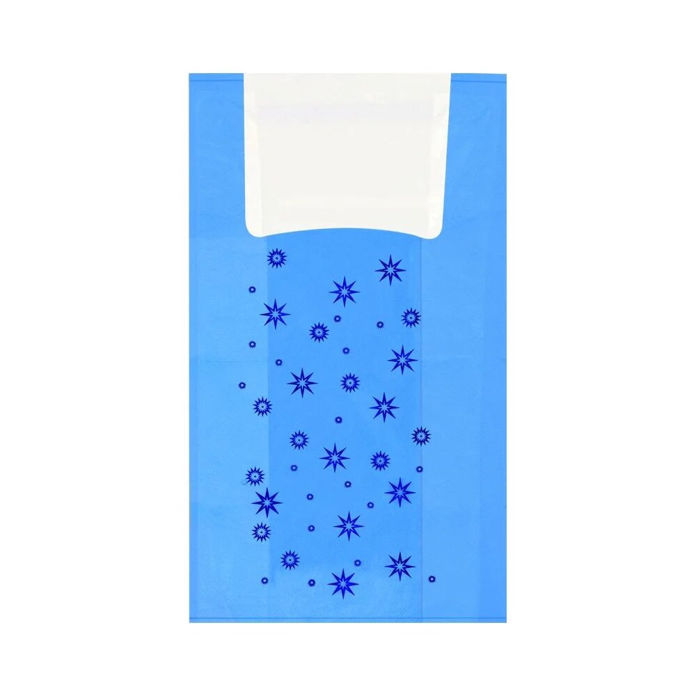 Пакет-майка OfficeClean Звезды ПНД, 30+16х60 см, 15 мкм, голубой 317609