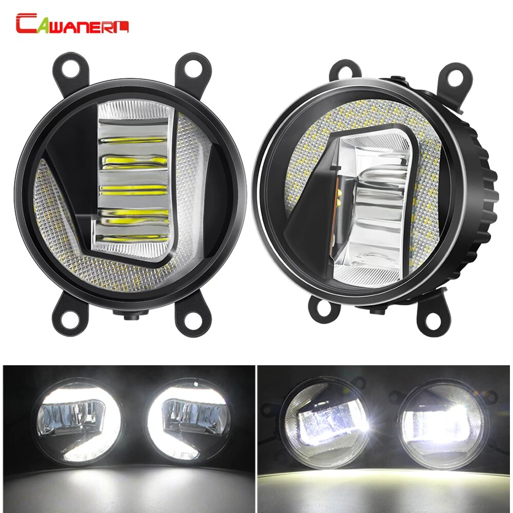2в1 противотуманные фары в сборе, автомобильные светодиодные противотуманные фары дальнего света 12 В для Ford Focus Fusion Fiesta Explorer Edge EcoSport Ranger C-Max Transit
