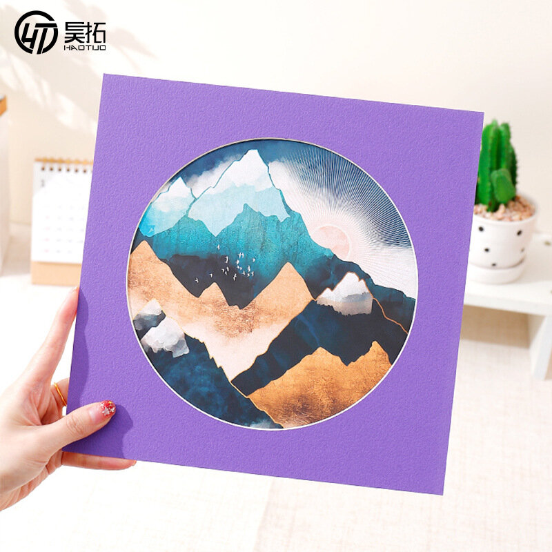 Простая картонная рамка для картин, круглая рамка для вырезок из бумаги, рамка для детских рисунков, акварели, масляной живописи, каллиграфии, китайской живописи.