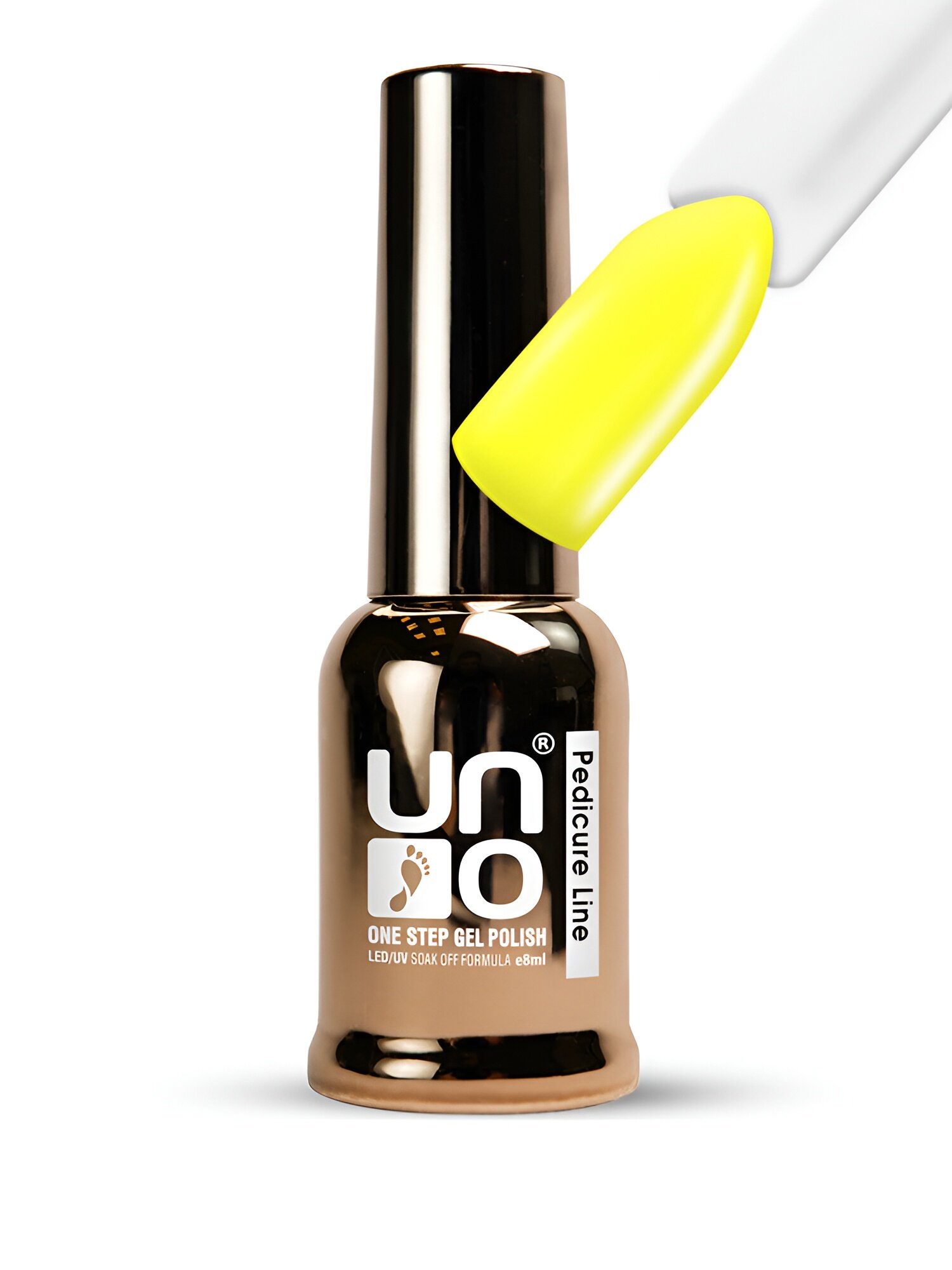 Гель-лак Uno Pedicure 14, желтый, неоновый, однофазный, 8 мл
