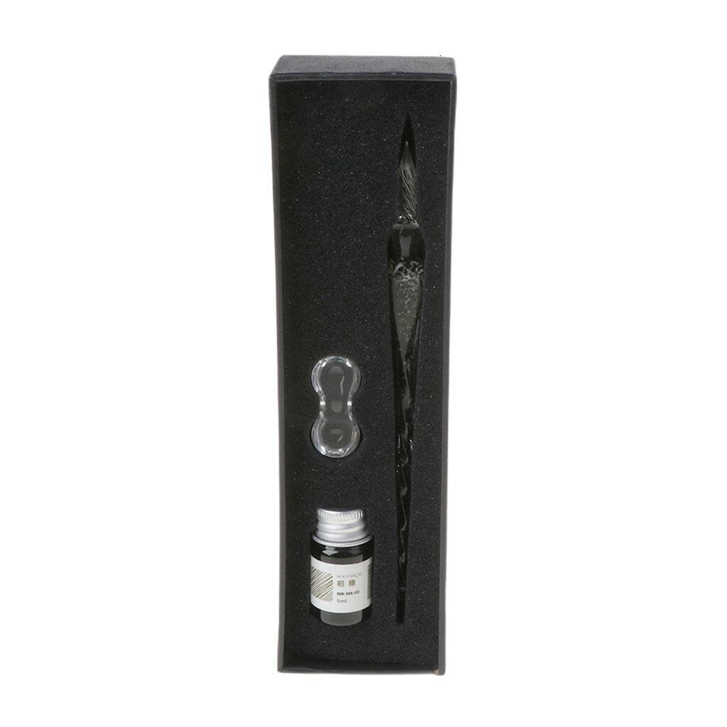 Светящееся стеклянное перо-фонтанка, Черный