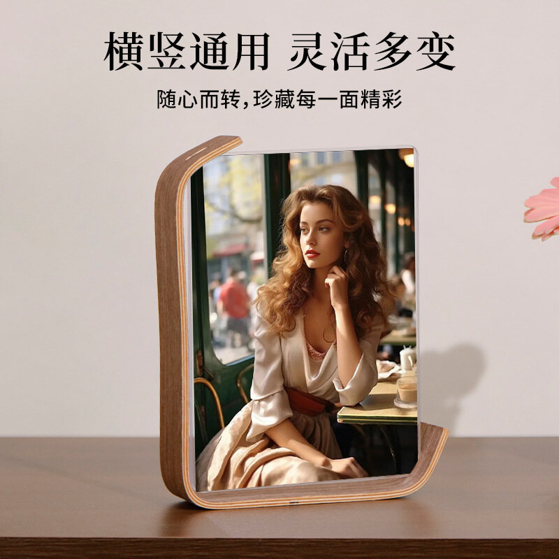 Высококачественная прозрачная подставка из черного ореха и акрила, простая рамка для фото 6inch 7inch 8inch