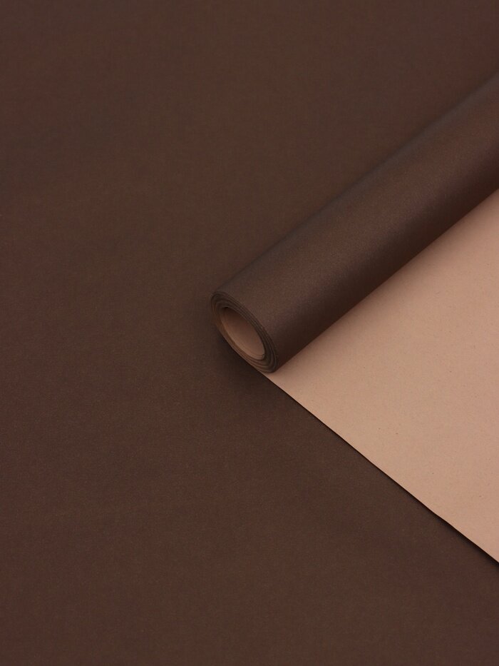 Бумага упаковочная крафт, двусторонняя, шоколадный, коричневый, 0.68×10±5% м