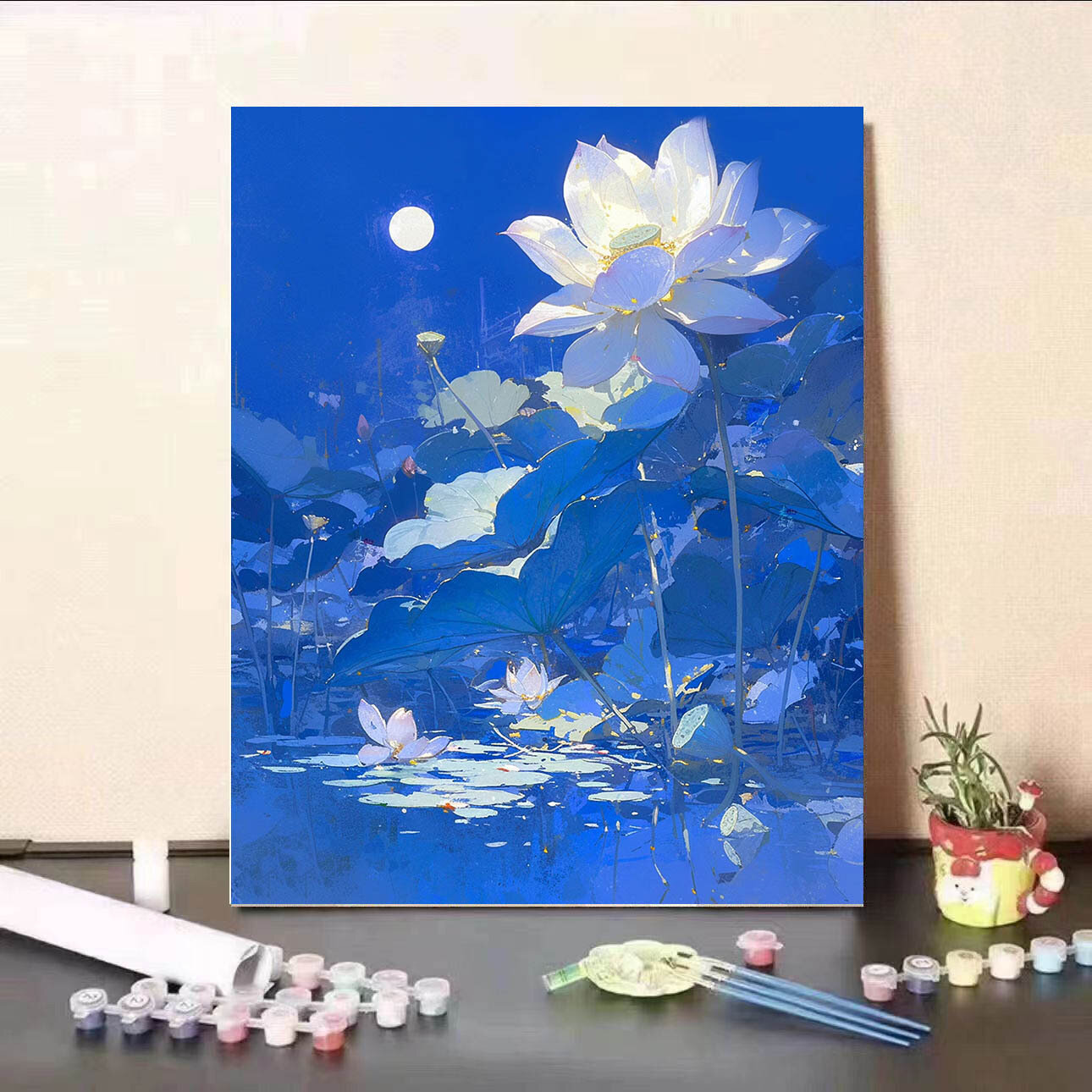 Летняя лотосовая цифровая масляная живопись DIY, масляная цветная живопись, заполнение, раскраска, акриловая ручная декоративная живопись