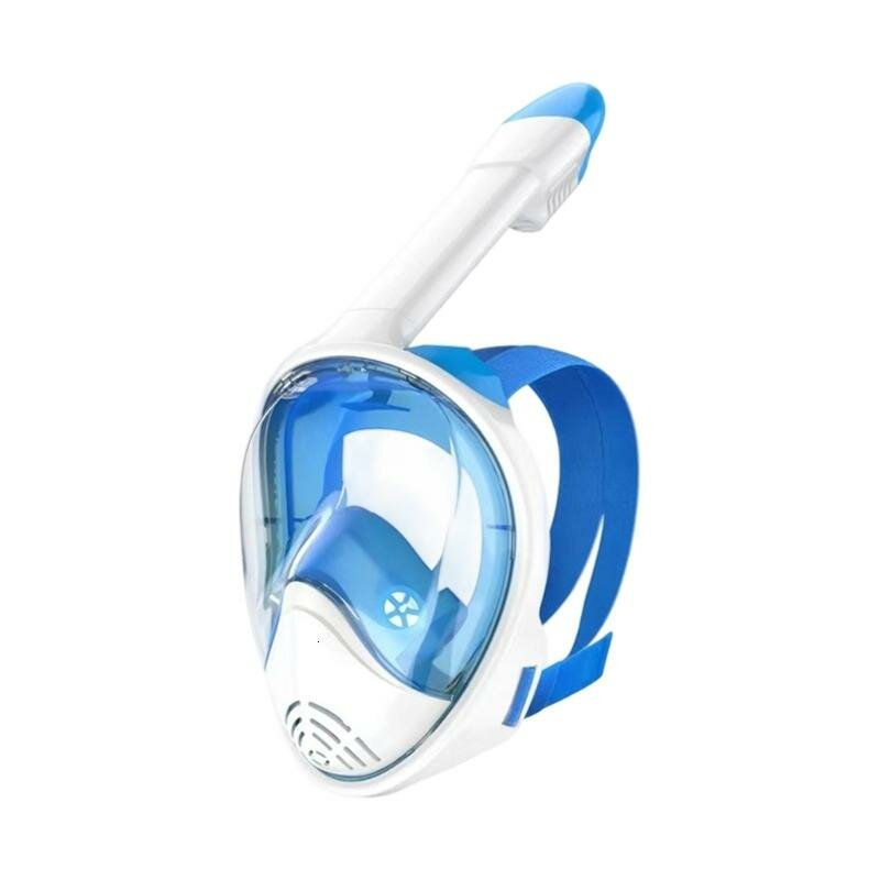 Детская складная маска для плавания, Белый и голубой - С/М