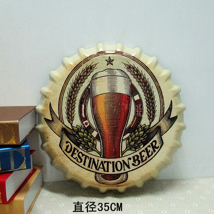 Прямые поставки с фабрики, креативное 3D настенное украшение для бара и кафе, американский ретро декор с бутылкой вина и крышкой пива