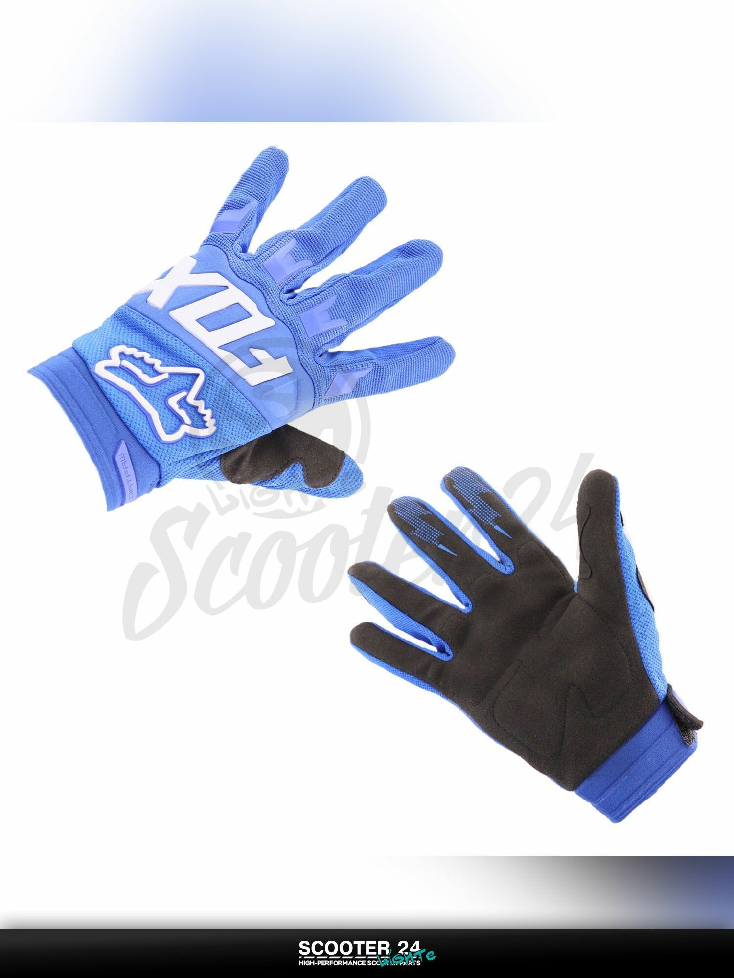 Перчатки мото универсальные, эндуро / питбайк "FOX" (mod:033, size: XL, синий) "DIRTPAW"