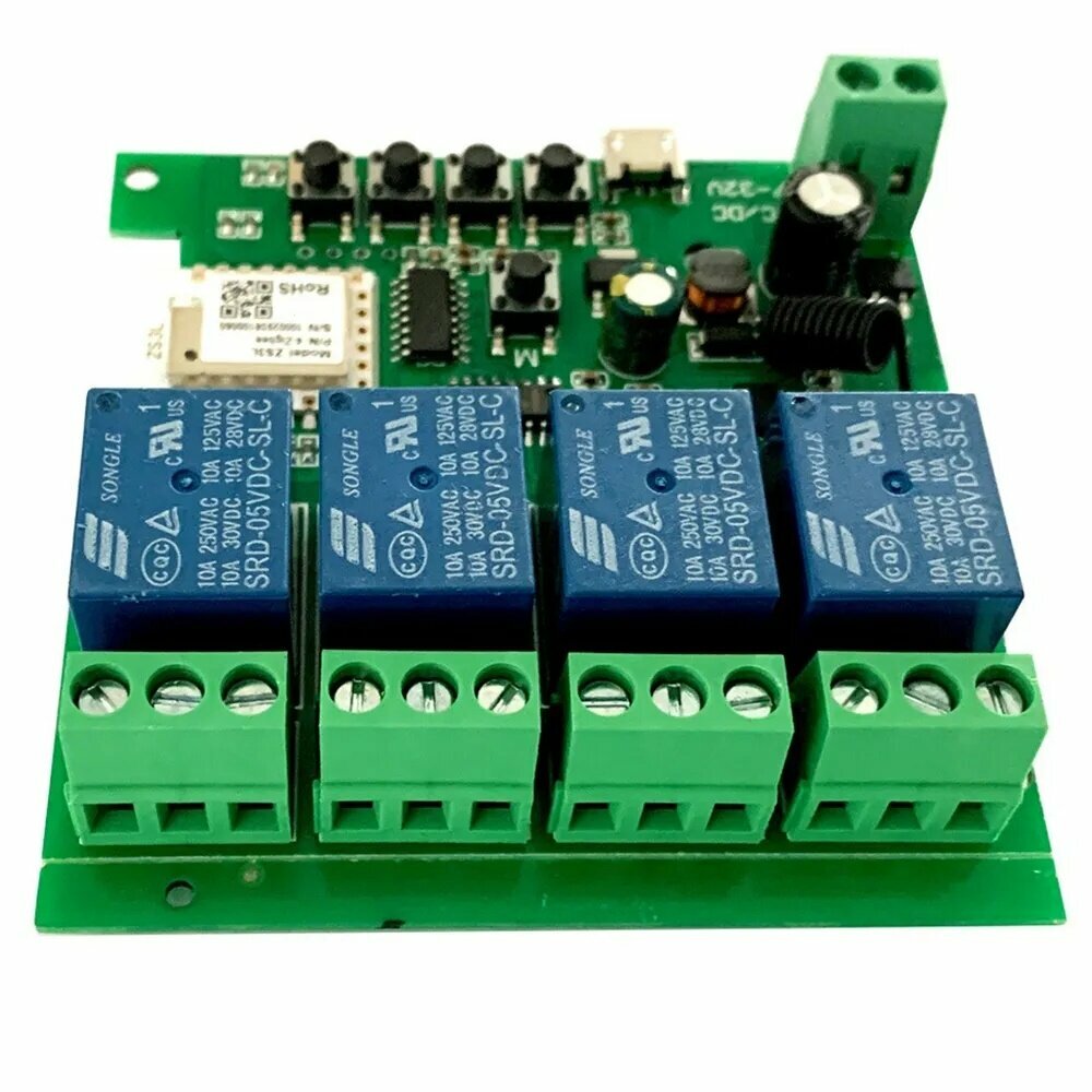 Умный 4-канальный релейный модуль Zigbee Tuya Работает с Alexa Google Home