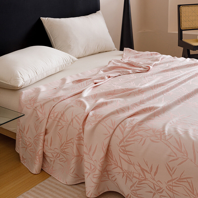 Bamboo Textile Розовая Бамбуковая Волоконная Охлаждающая Покрывало Летняя Тонкая Легкая 200x230см для Кровати или
